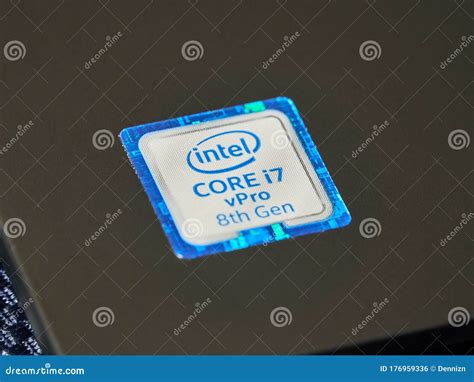 Label Of Intel Mobile Cpu Central Processor Unit I7 8th Generation