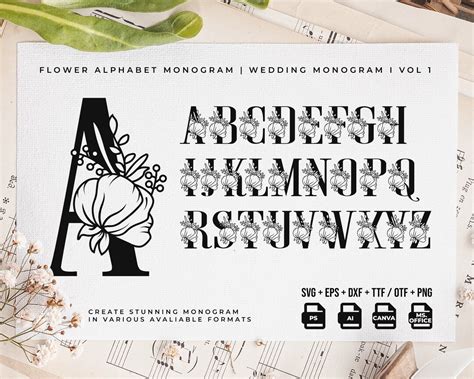 Monogram Font Calligraphy Font Cursive Font Wedding Font Svg Heart Monogram Font Circle