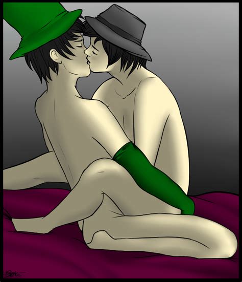 Rule 34 2boys Artist Request Ass Bare Shoulders Black Hat Closed Eyes