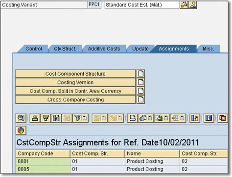 SAP Controlling Assigning And Checking Cost Component Structures