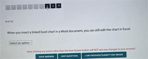 Solved When You Insert A Linked Excel Chart In A Word