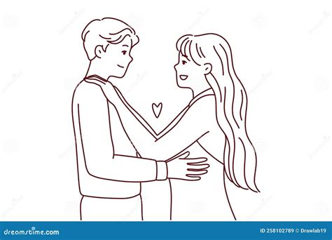 Happy Couple In Love Hugging Stock Vector Illustration Of People