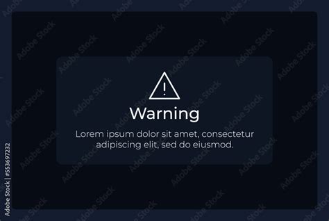 Warning Message UI Element Template Editable Isolated Vector Dashboard Component Flat User