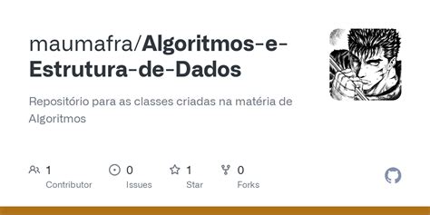Github Maumafra Algoritmos E Estrutura De Dados Repositório Para As