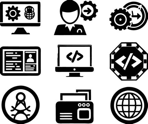 Set Of Programming Icon Illustration Computer Code Programming Software Technology