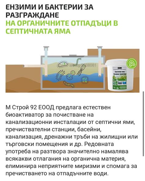 Бактерия За Септична яма М СТРОЙ 92 Ензими Дрожди Препарати за Септични ями Препарати