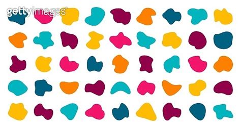 Random Blotches And Abstract Liquid Shapes Colored Organic Blobs