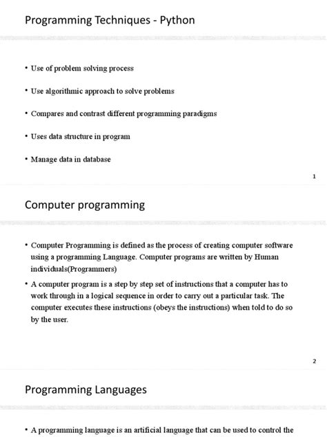 Programming Techniques Python Pdf Programming Language Computer
