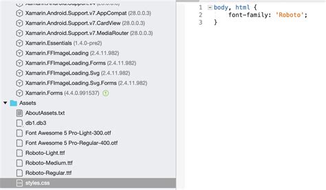 In A Xamarin Forms Android What S The Purpose Of A Styles Css In The Assets Folder And How Is