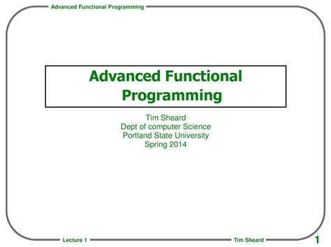 advanced functional programming ppt download