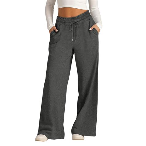 Hajwoh Womens Wide Leg Sweatpants Baggy Flare Straight Leg Open Leg