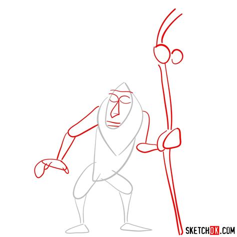 How To Draw Rafiki The Lion King Sketchok