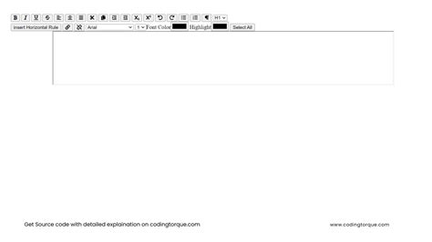 Rich Text Editor Using Html Css And Javascript Source Code Coding Torque Coding Torque