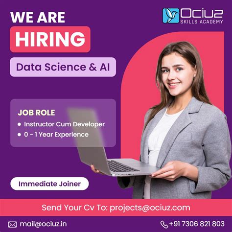 Ociuz Skills Academy On Linkedin Jobopening Datascience Ai
