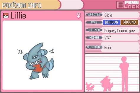 [pkmn Block] Lillie The Gible By Snowcat5 On Deviantart