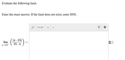Solved Evaluate The Following Limit Enter The Exact Answer Chegg