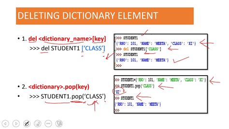 Python Dictionary DICTIONARY METHODS NESTED DICTIONARY CLASS XI COMPUTER SCIENCE CBSE
