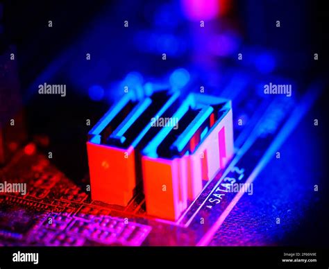 Green Electronic System Computer Motherboard Digital Chip With Transistor Microcircuit Stock