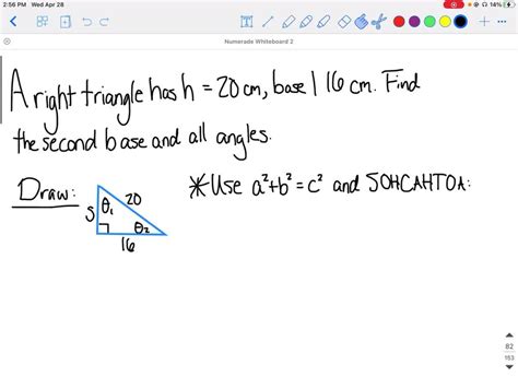 SOLVED A Right Triangle Has A Hypotenuse Of Length Cm And Another Side Of Length Cm