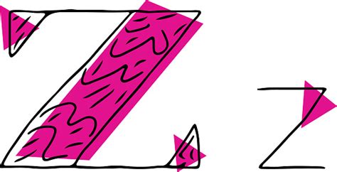 대문자 Z와 소문자 손으로 검은색으로 그려진 음영 처리된 대문자와 다양한 직사각형 및 삼각형 모양의 분홍색 채우기 0명에 대한 스톡 벡터 아트 및 기타 이미지 Istock