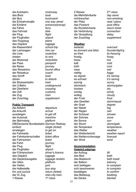 Aqa Gcse German Vocabulary Booklet Osa 2013 Artofit