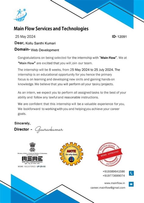 Kollu Santhi Kumari On Linkedin Mainflow Internship Webdevelopment
