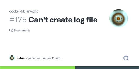 Can T Create Log File Issue Docker Library Php GitHub