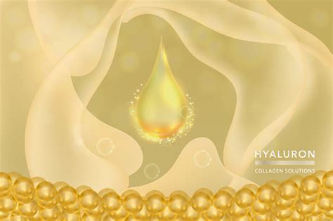 화장품 광고 배경 사용할 준비가 히 알루 론 산 피부 솔루션 광고 골드 콜라겐 세럼 드롭 Dna에 대한 스톡 벡터 아트 및 기타 이미지 Dna 개념 건강 진단