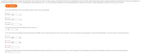 Solved A For Each Experiment What Is The Expected Number Chegg Com