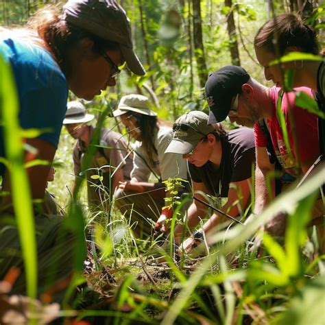 A Group Of Ecologists Conducting Field Research On Invasive Species
