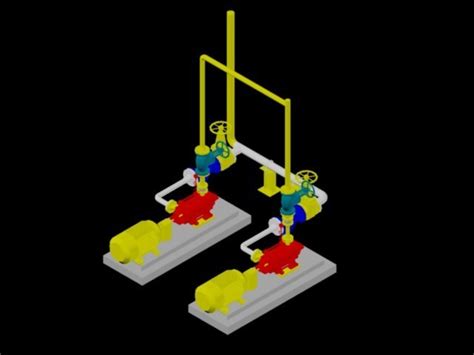 Pumping System 3d Dwg Model For Autocad • Designs Cad
