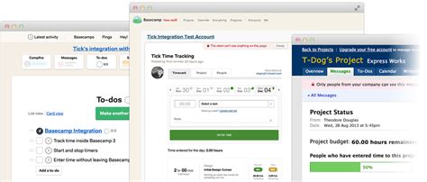 basecamp time tracking integration — tick
