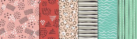 freehand vector pattern swatch set black art drawn vector black art