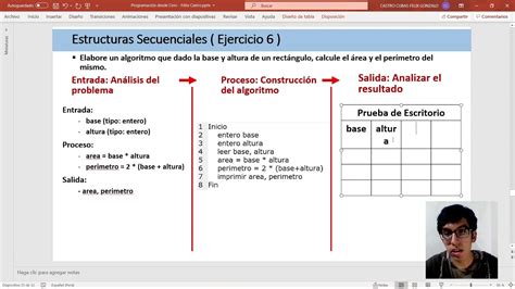área y perímetro de un rectángulo Algoritmo con estructura secuencial 14 YouTube