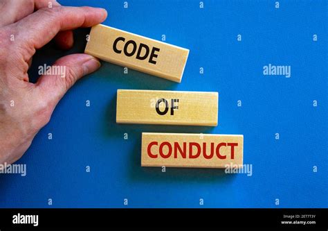 Code Of Conduct Symbol Concept Words Code Of Conduct On Wooden