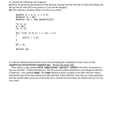 1 consider the following code fragment a draw the