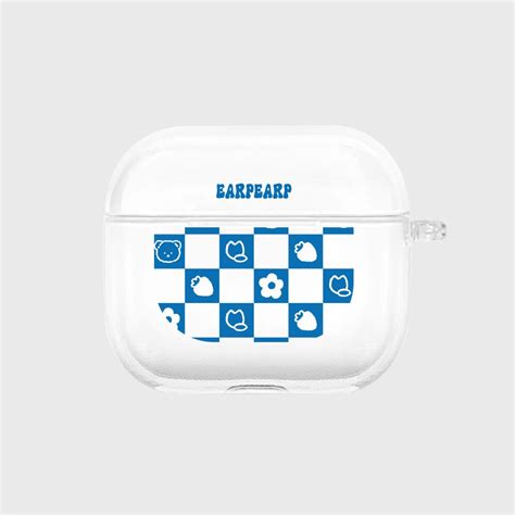 체커보드 플라워 코비에어팟3 클리어하드 감도 깊은 취향 셀렉트샵 29cm