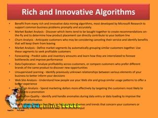 Ms Sql Server Datamining Introduction Pptx Databases Computer Software And Applications