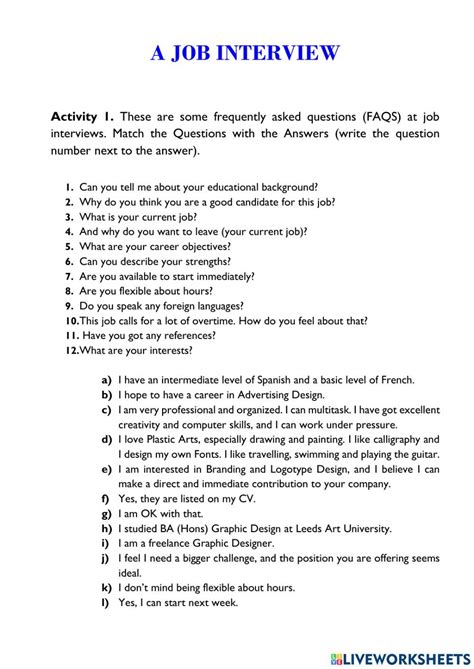 Job Interview Online Exercise