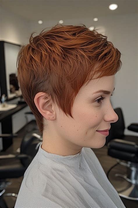 50 Pixie Hairstyles For Every Style Burnt Copper Textured Pixie Haircut
