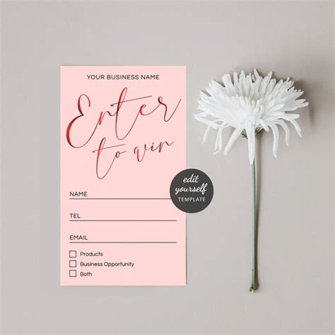 Prize Drawing Entry Template