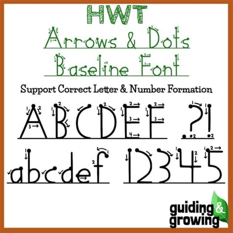 HWT Style Arrows Dots Baseline Letter Formation Font TPT