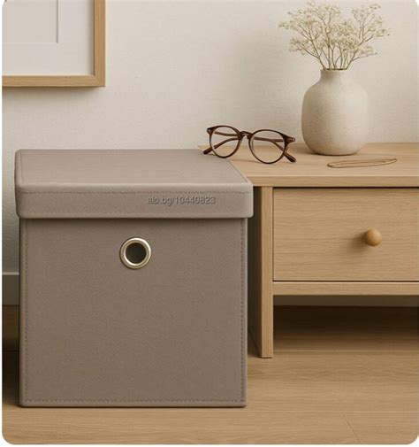 Комплект от 2 текстилни сгъваеми кутии за съхранение с капак Аксесоари София Размери