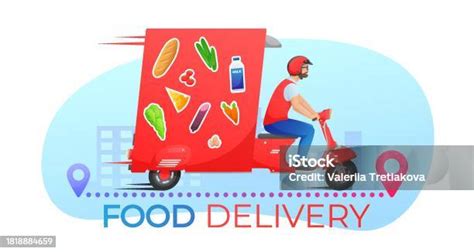 빨간 복고풍 빠른 배달 자동차 스티커가 붙은 트럭 음식 식료품 및 택배 도시는 흰색에 고립되어 있습니다 디자인 전단지 포스터