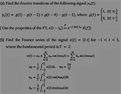Solved Find The Fourier Transform Of The Following Signal Chegg