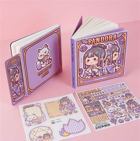 Small Mochi Cute Cartoon Grid Paper Notebook Square Planner Journal Book Diary Sticker