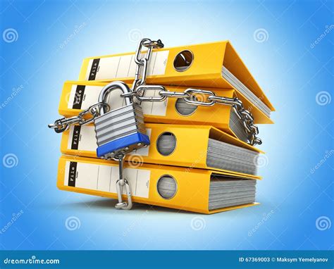 File Folder And Chain With Lock Data And Privacy Security Stock Illustration Illustration Of