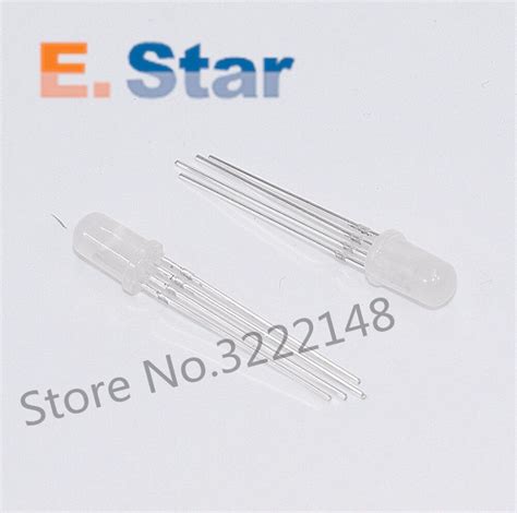 100pcs 5mm 4pins Rgb Led Common Anode Cathode Tri Grandado