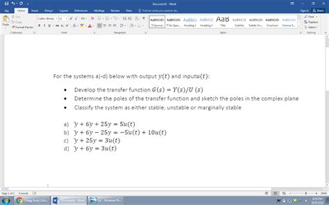 Solved Document Word Insert Design Layout References Chegg