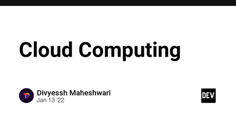 Cloud Computing Dev Community